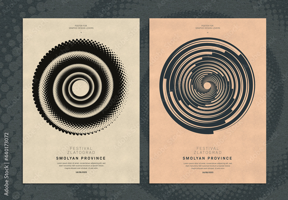 Circle Swirl Shape Design Cover Layout Stock Template | Adobe Stock