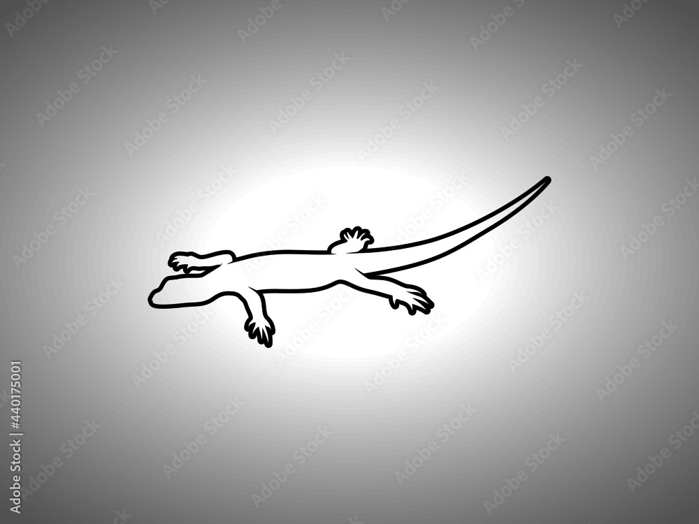 Monitor Lizard Silhouette. Isolated Vector Swordfish Animal Template ...
