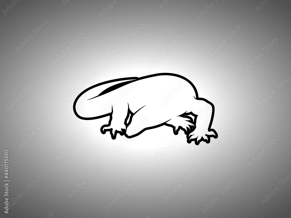 Monitor Lizard Silhouette. Isolated Vector Swordfish Animal Template ...