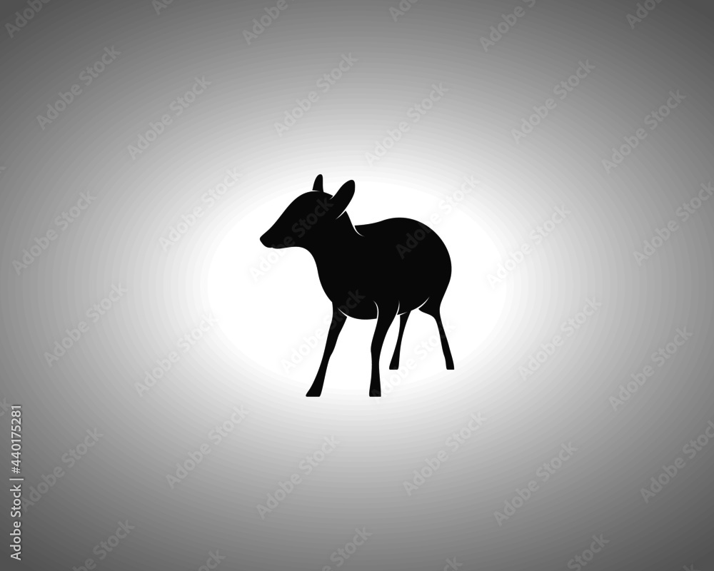 Mouse Deer Silhouette. Isolated Vector Animal Template for Logo Company ...