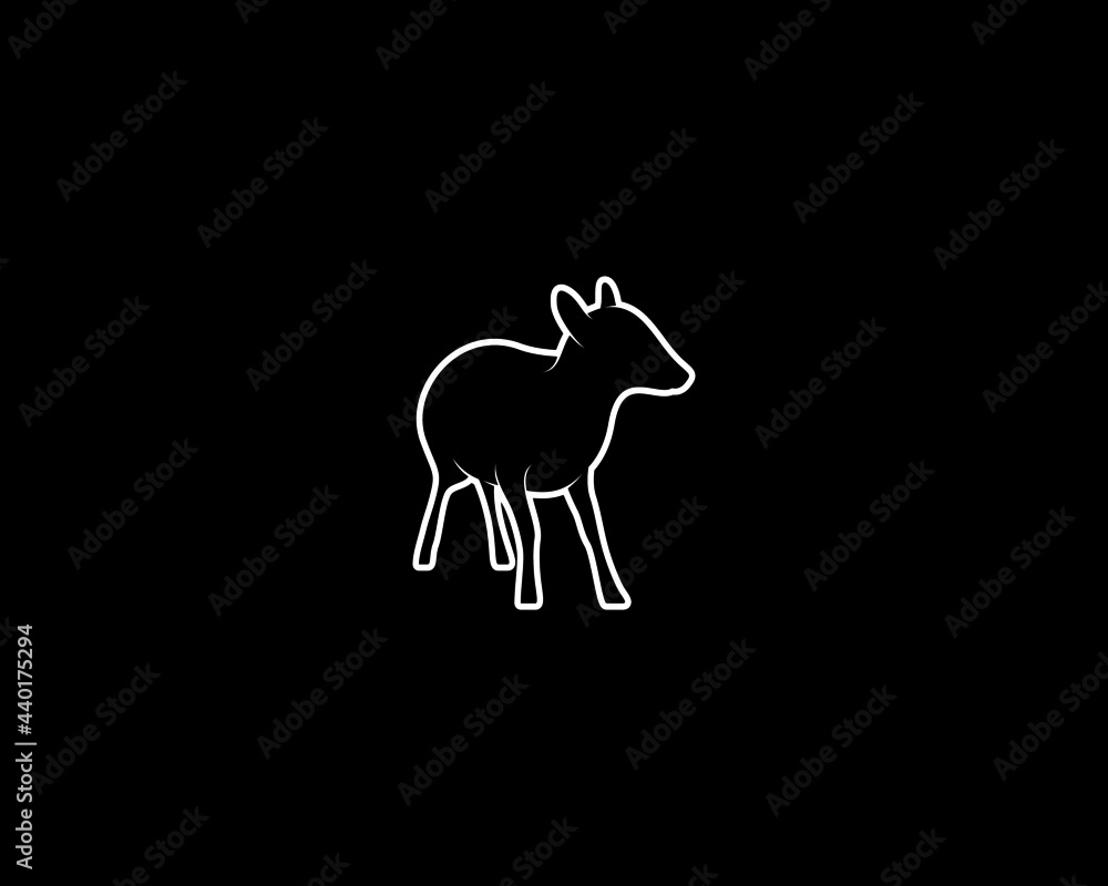 Mouse Deer Silhouette. Isolated Vector Animal Template for Logo Company ...