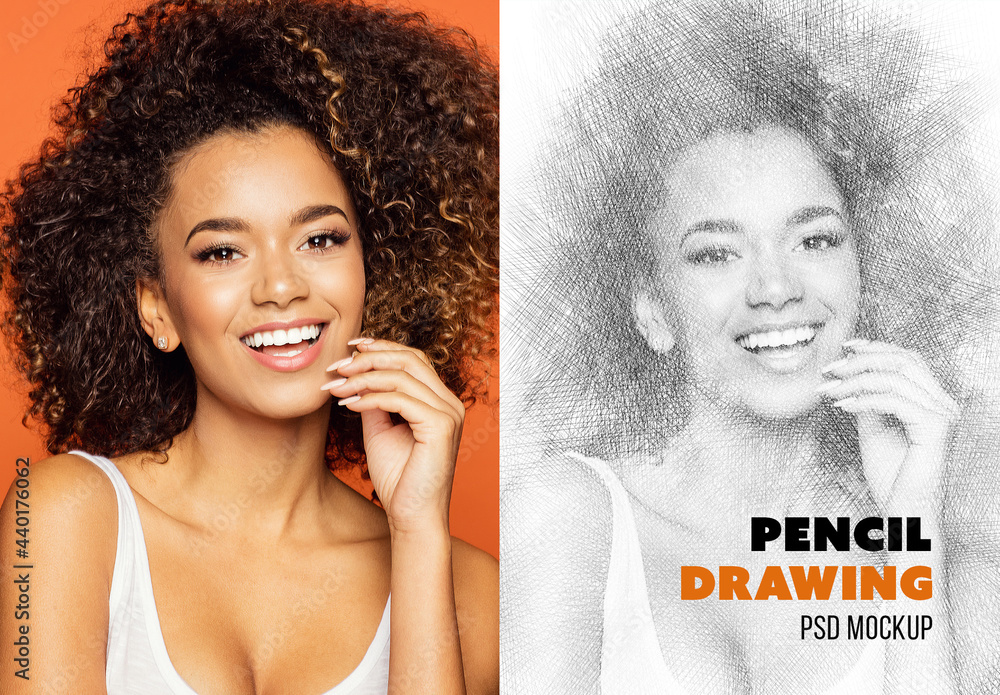 Pencil Drawing Effect Stock Template | Adobe Stock
