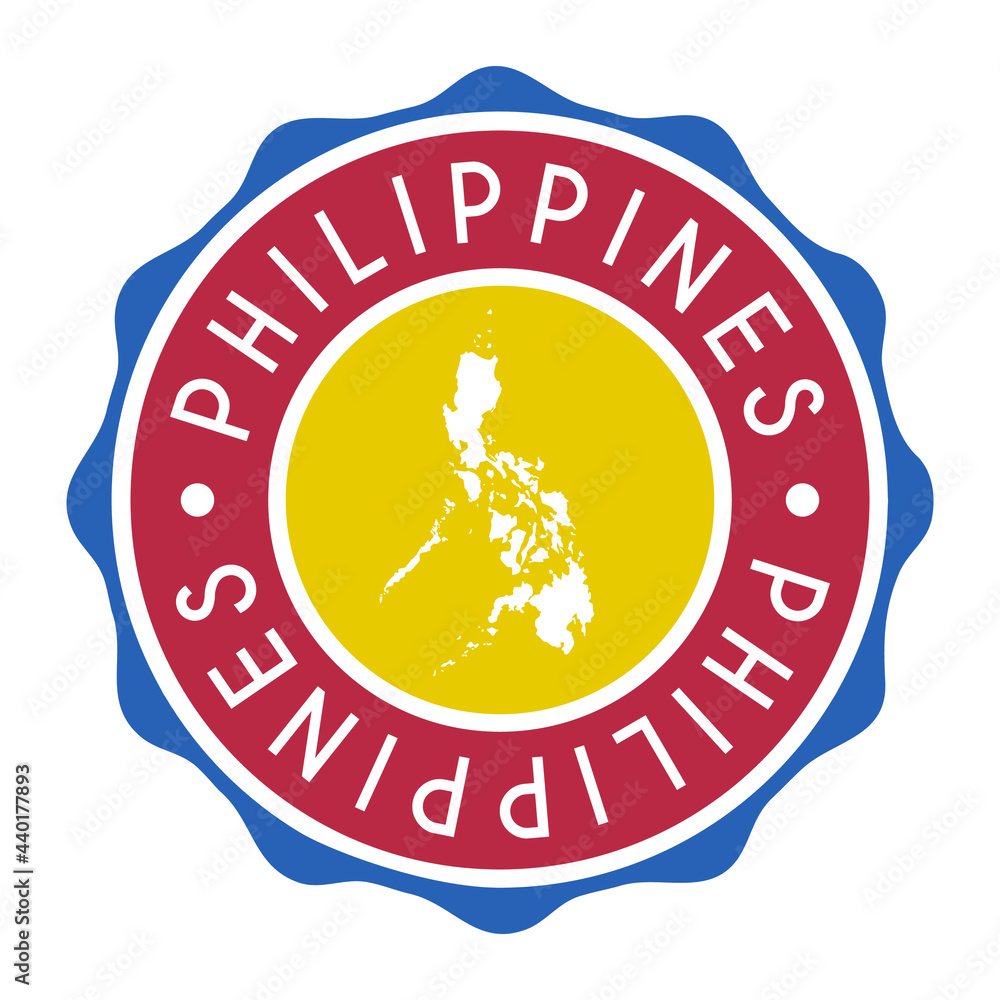 Philippines Badge Map Vector Seal. National Symbol Country Stamp Design ...