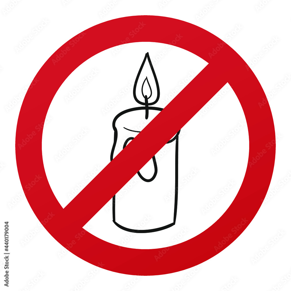 No Candle Symbol Isolated on White Background. Flame Vector ...