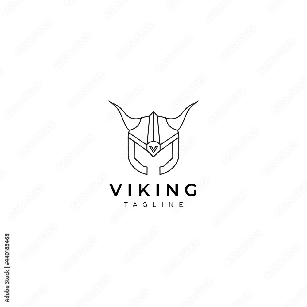 viking logo line art vector illustration design creative nature ...
