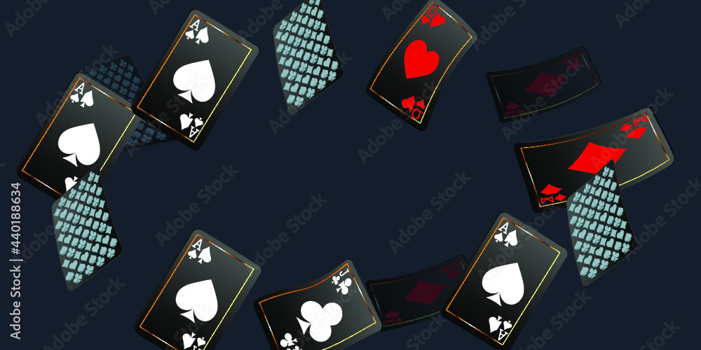 Casino Playing Cards are falling down. Playing Cards rain. Pattern for ...