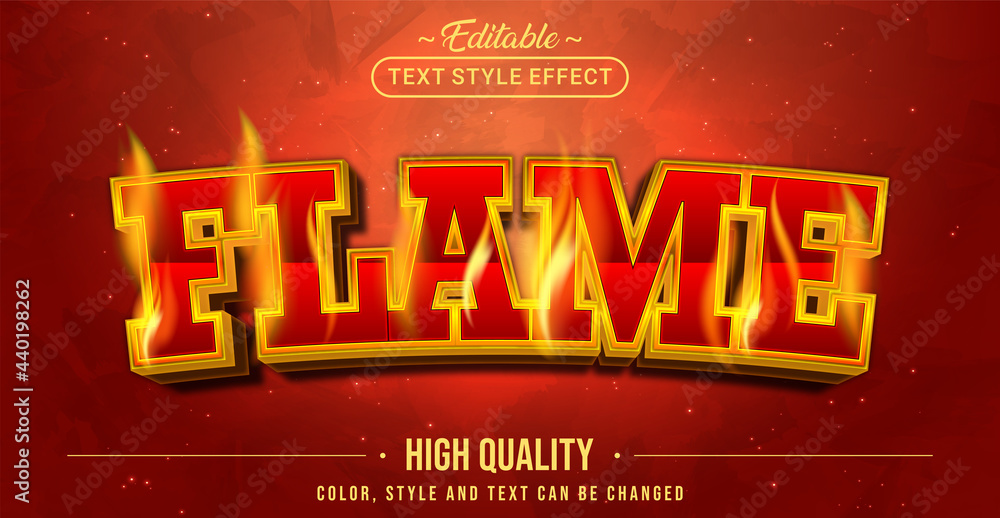 Editable text style effect - Flame text style theme. Stock Vector ...