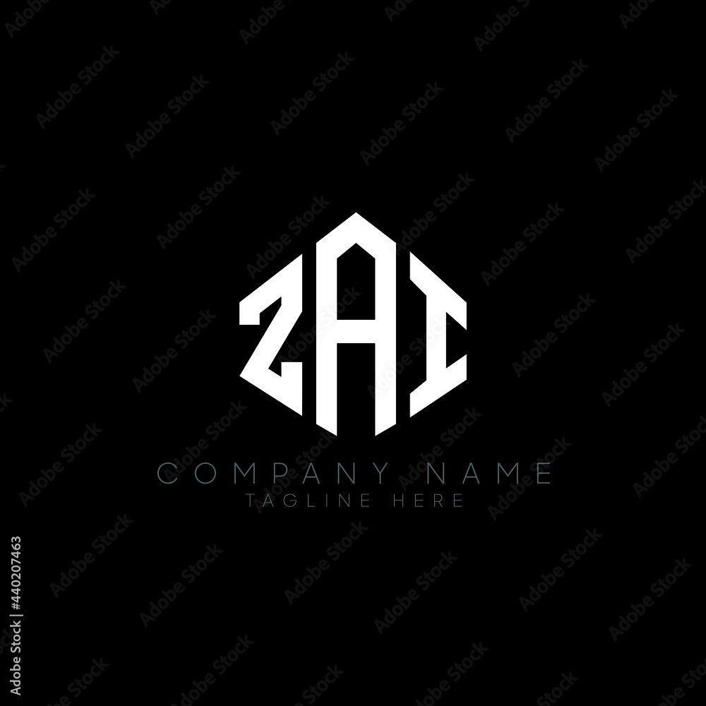 ZAI letter logo design with polygon shape. ZAI polygon logo monogram ...