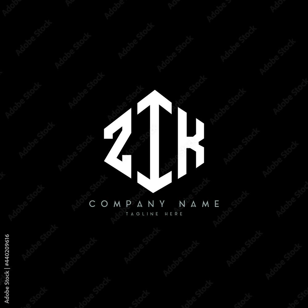 ZIK letter logo design with polygon shape. ZIK polygon logo monogram ...
