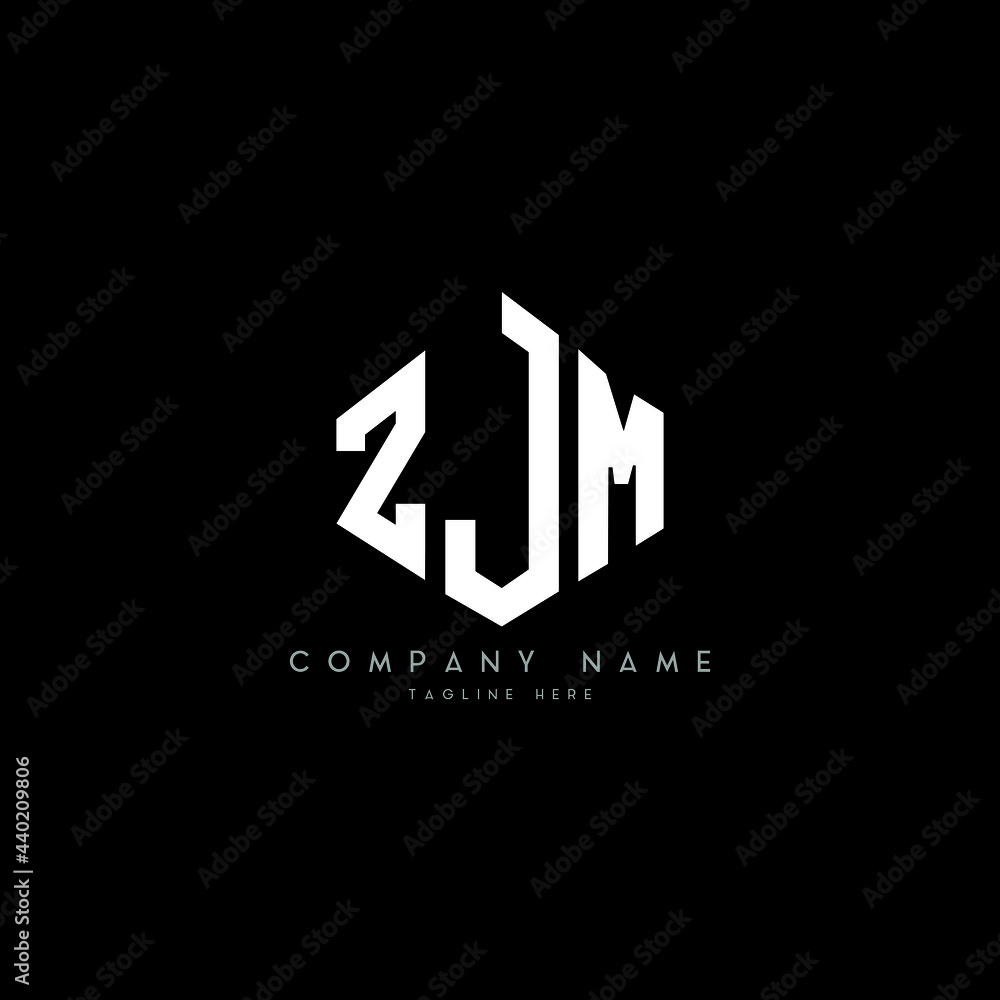 ZJM letter logo design with polygon shape. ZJM polygon logo monogram ...