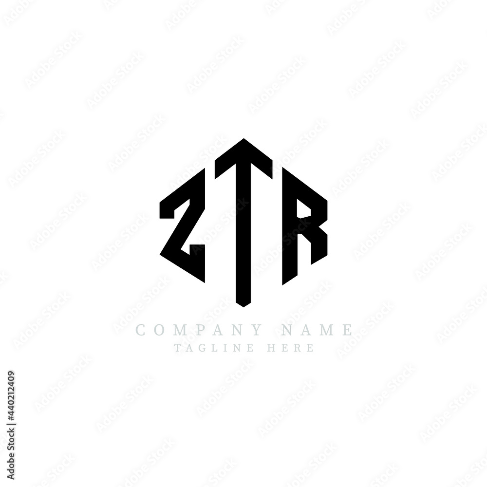 ZTR letter logo design with polygon shape. ZTR polygon logo monogram ...