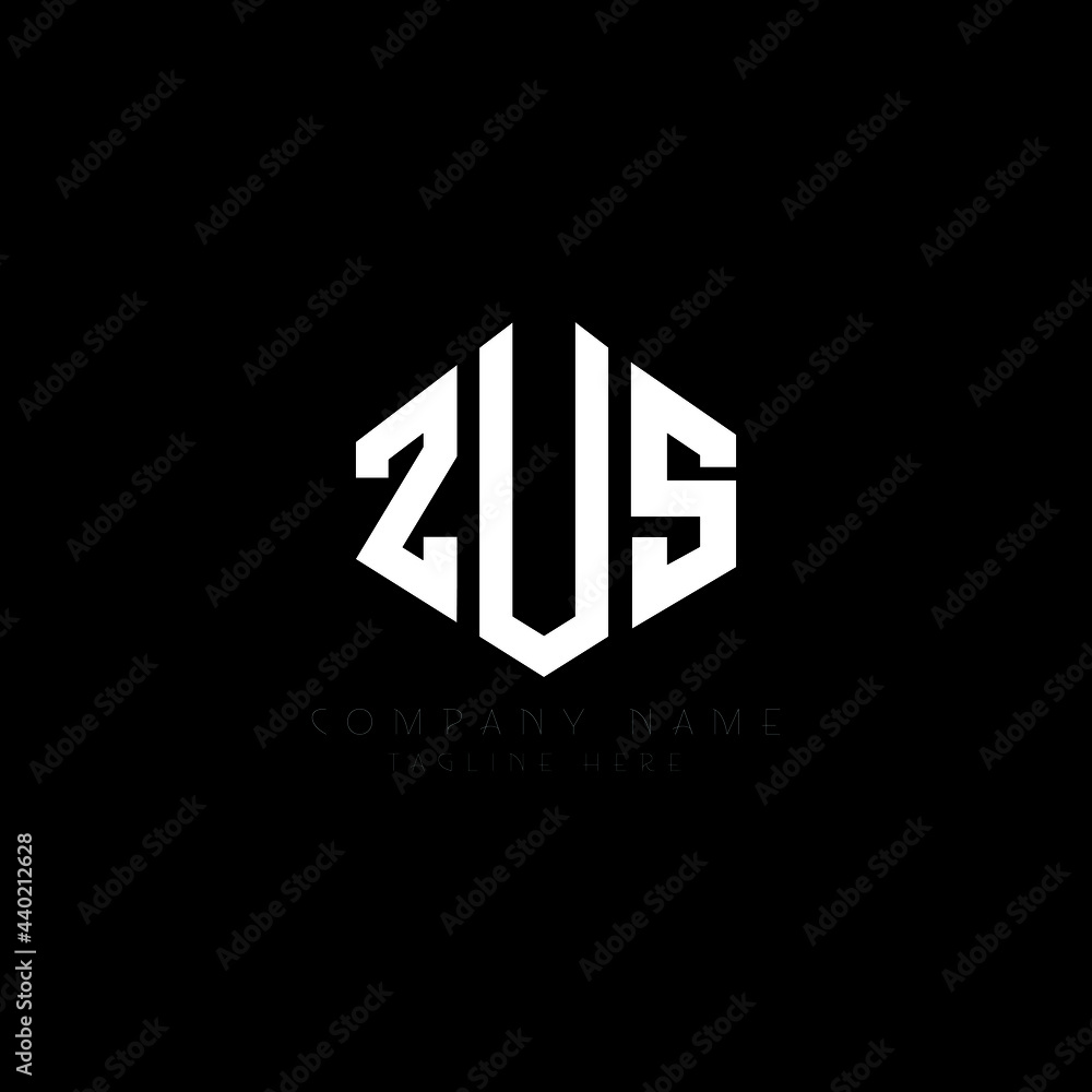 ZUS letter logo design with polygon shape. ZUS polygon logo monogram ...