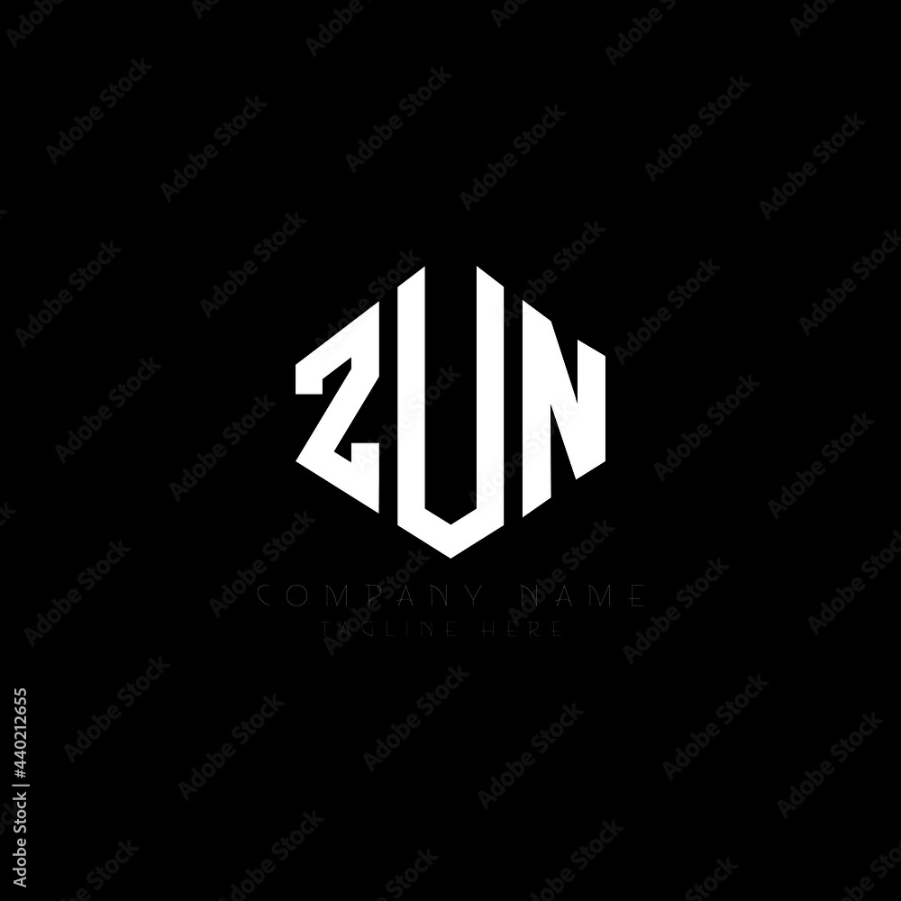 ZUN letter logo design with polygon shape. ZUN polygon logo monogram ...