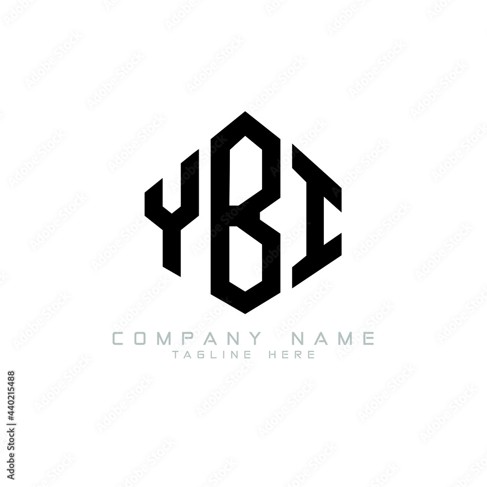 YBI letter logo design with polygon shape. YBI polygon logo monogram ...
