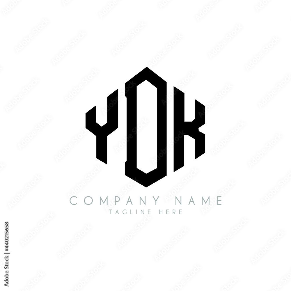 YDK letter logo design with polygon shape. YDK polygon logo monogram ...