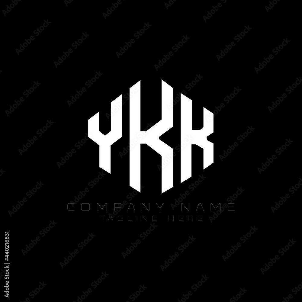 YKK letter logo design with polygon shape. YKK polygon logo monogram ...