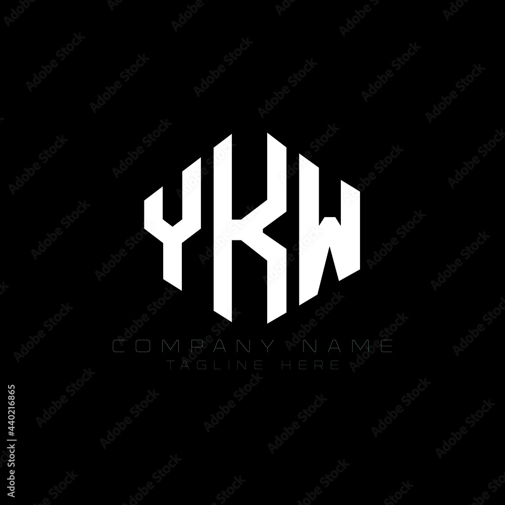 YKW letter logo design with polygon shape. YKW polygon logo monogram ...