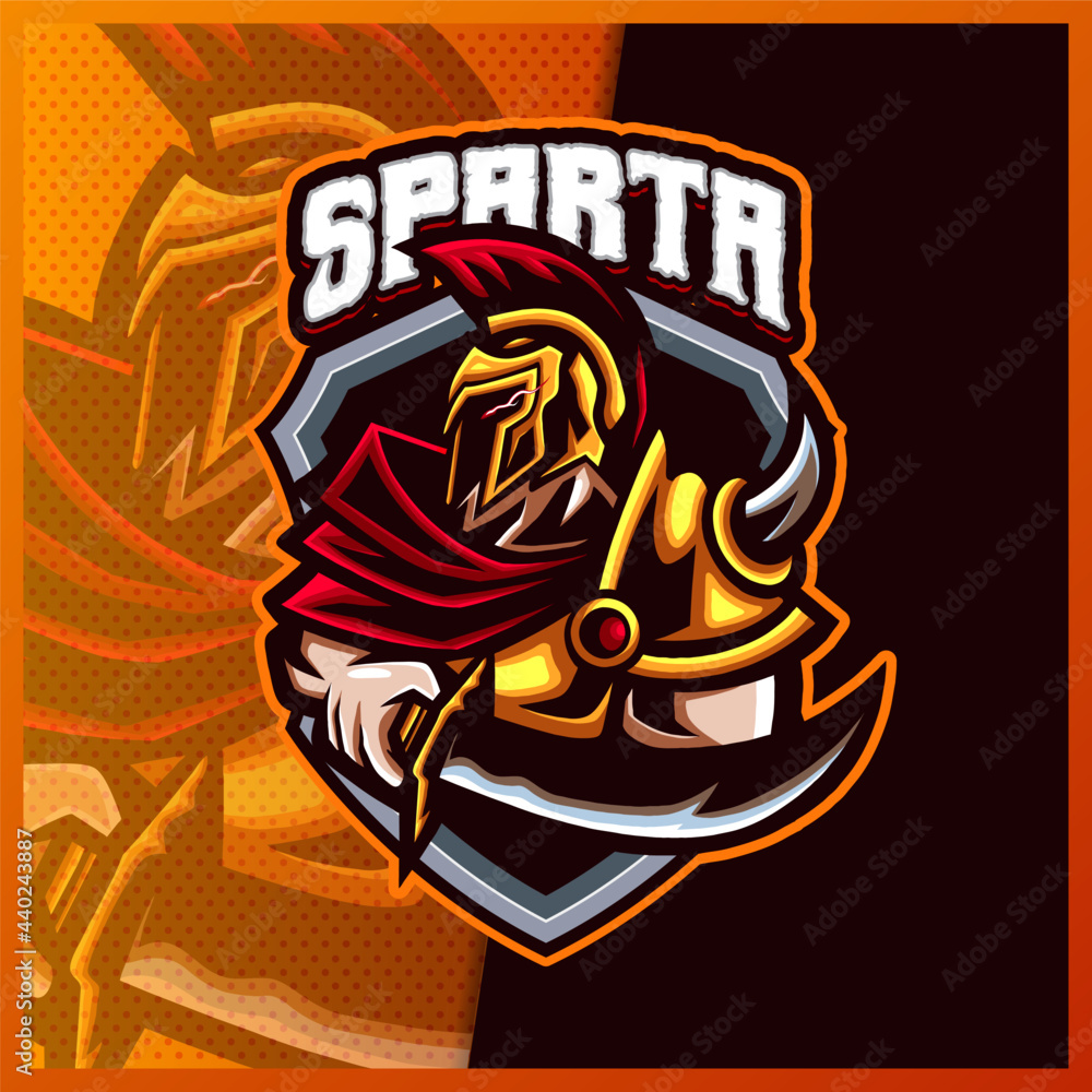 Sparta God Viking Gladiator Warrior mascot esport logo design ...