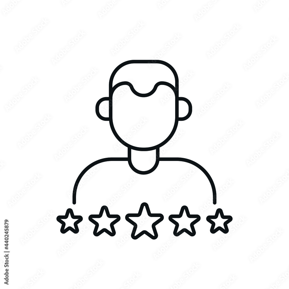 5 star employee linear icon. Workaholic. Thin line customizable ...
