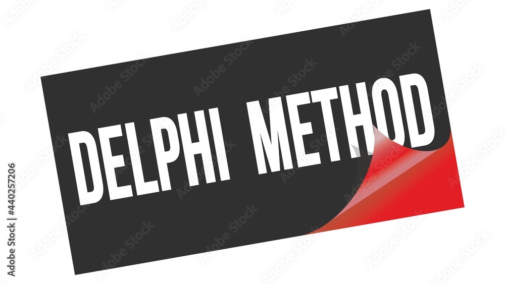 DELPHI METHOD text on black red sticker stamp. Stock Illustration ...