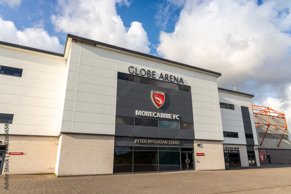 MORECAMBE, UK - October 1, 2019: The Mazuma Stadium, formerly the Globe ...
