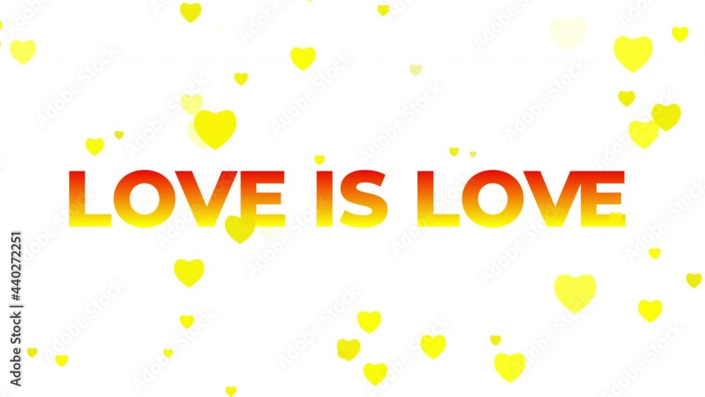 LGBTQ. Love is love text animation. LGBT flag color palette. Parade of ...