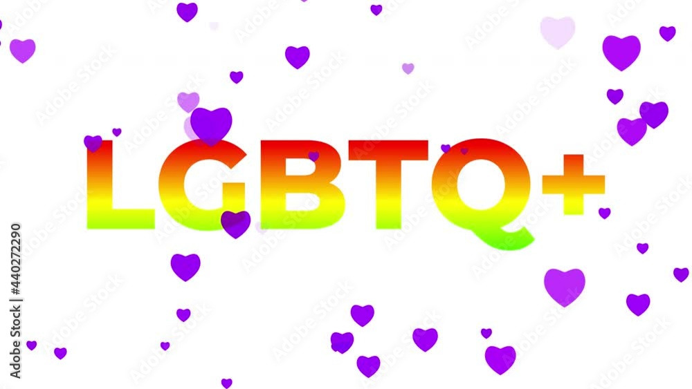 LGBTQ text animation. LGBT flag color palette. Parade of gender ...