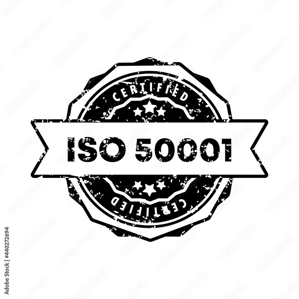 ISO 50001 stamp. Vector. ISO 50001 badge icon. Certified badge logo ...
