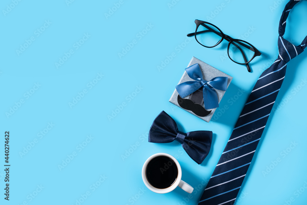 Father's day gift design concept. Top view of paper decoration with ...