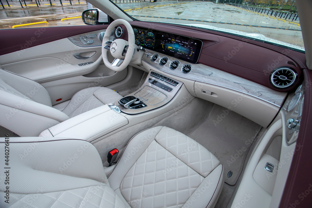 Mercedes-Benz's new E-Class model E 300 Cabriolet is on the road. It ...