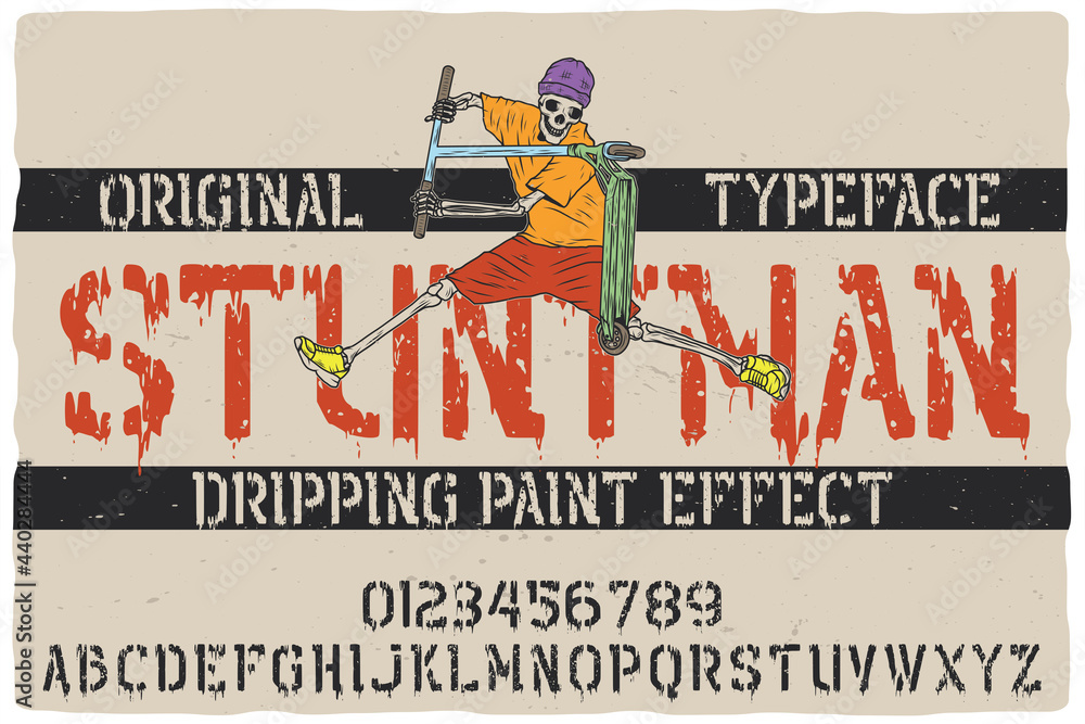 Stencil label font named Bobber Motorcycles. Vintage typeface for any ...