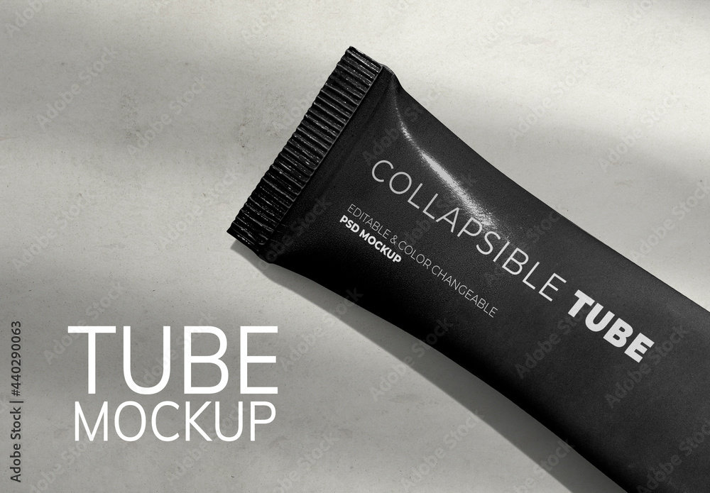 Editable Collapsing Tube Mockup Stock Template | Adobe Stock