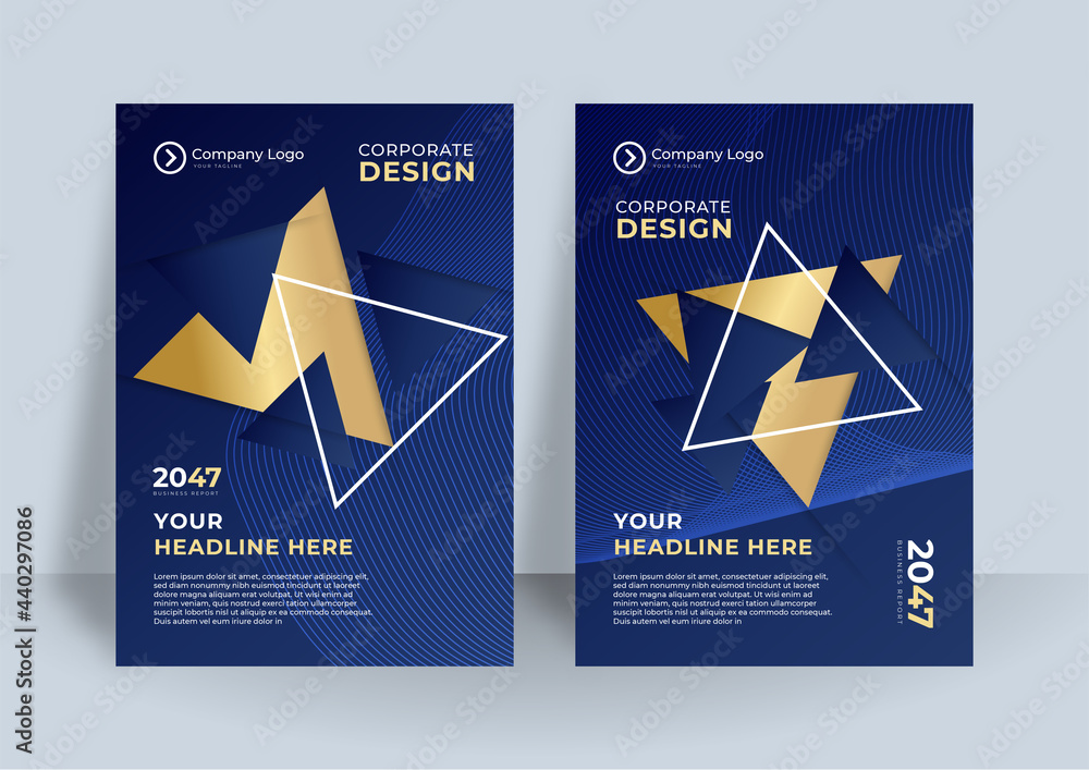 Cover brochure template header and footers polygonal pattern luxury ...