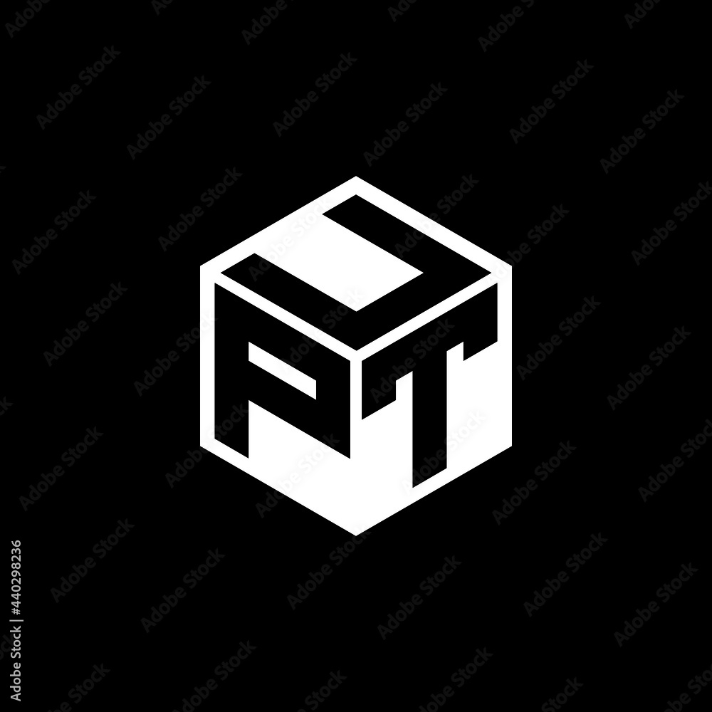 PTU letter logo design with black background in illustrator, vector ...