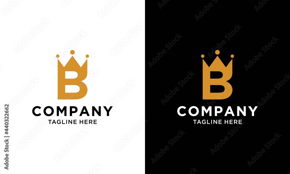Vecteur Stock Letter B royal crown and luxury design template elements ...