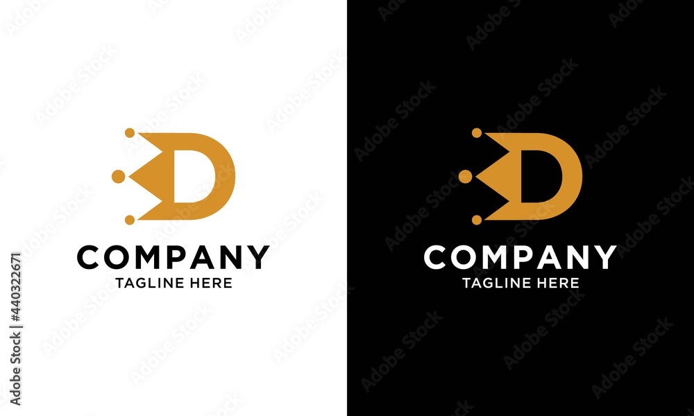 Letter D royal crown and luxury design template elements. Elegant ...