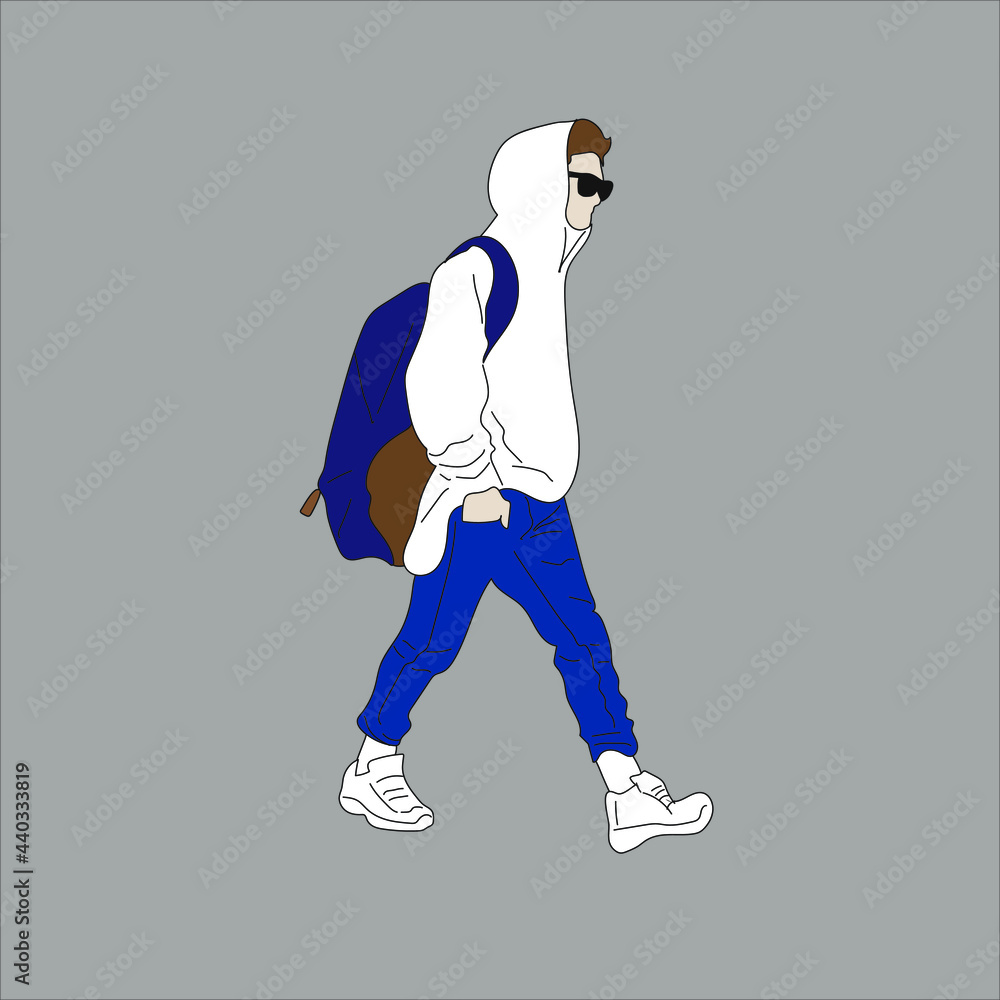 Vector illustration of Kpop street fashion. Street idols of Koreans ...