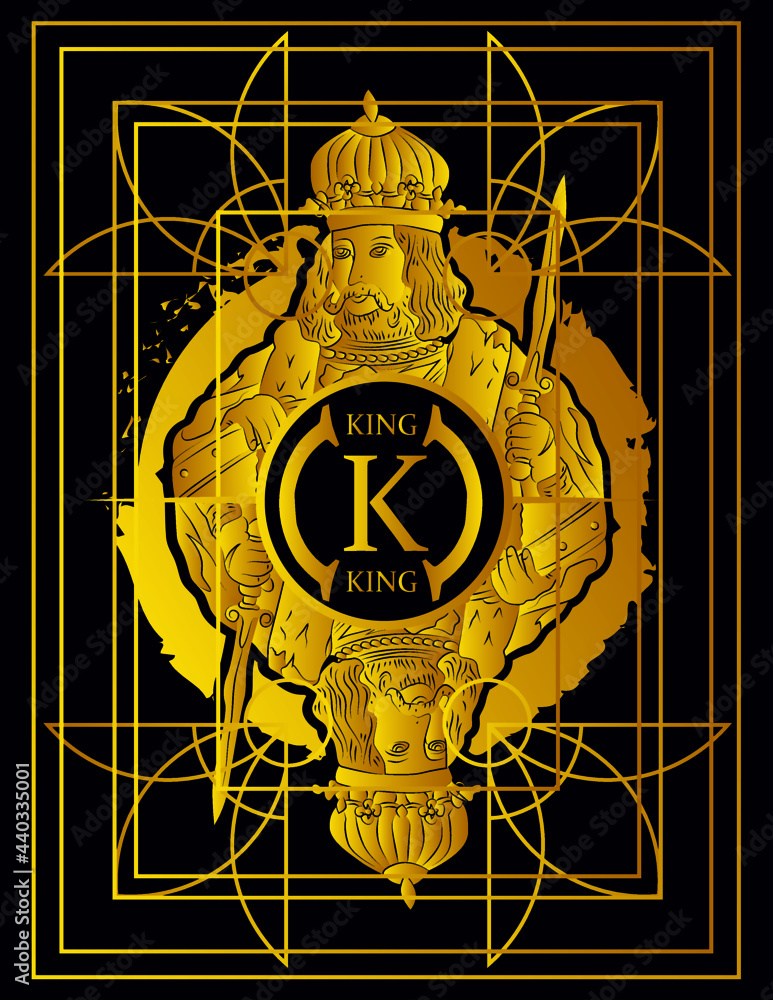 king card vector illustration with initial K for sign, symbol, logo ...