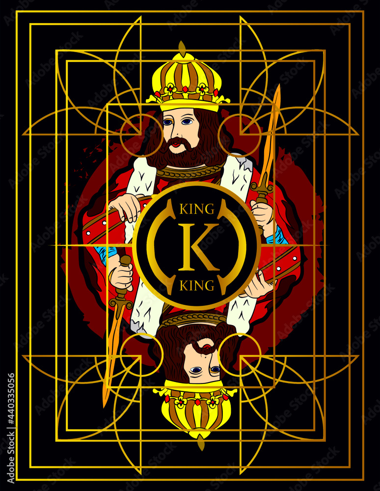 king card vector illustration with initial K for sign, symbol, logo ...