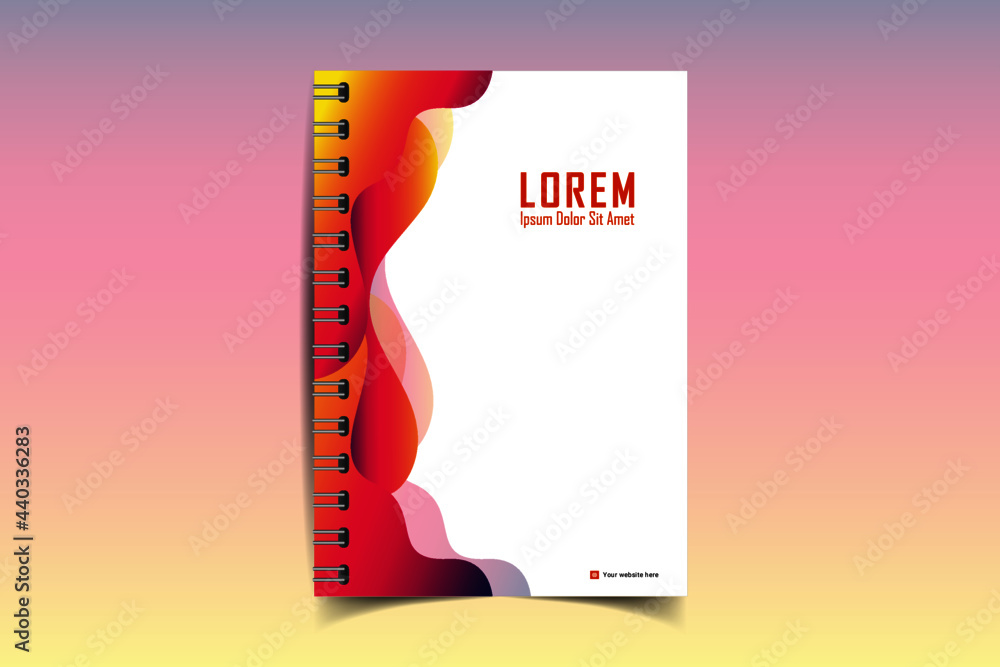 Notebook cover template. Notepad Cover and page of the annual report ...