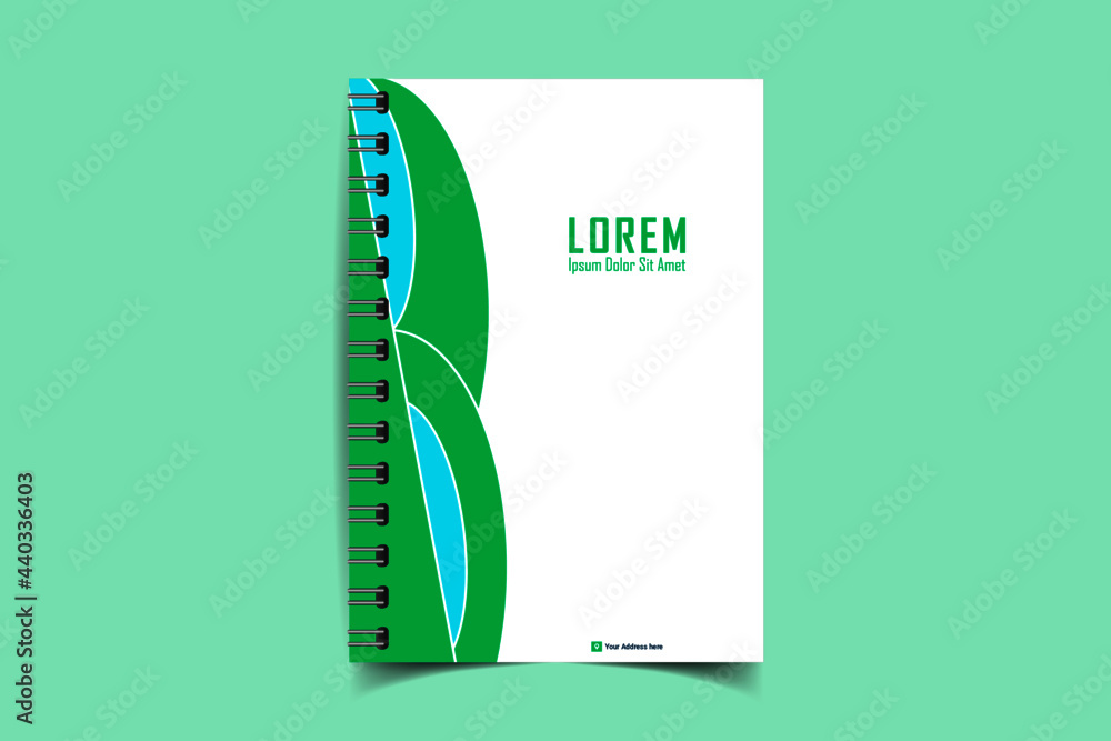 Notebook cover template. Notepad Cover and page of the annual report ...