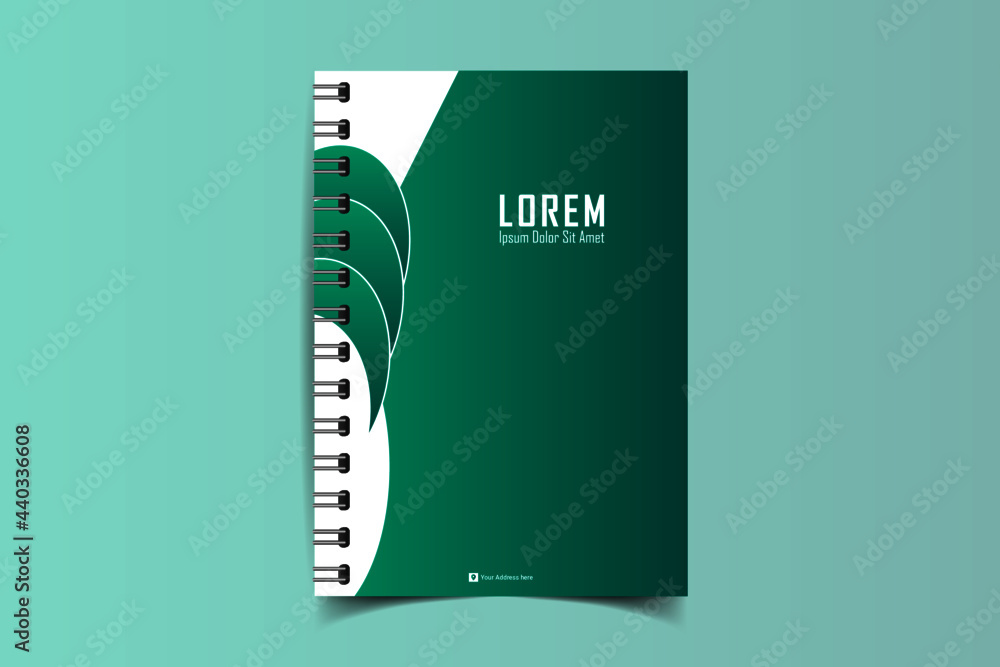 Notebook cover template. Notepad Cover and page of the annual report ...