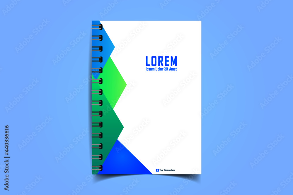 Notebook cover template. Notepad Cover and page of the annual report ...
