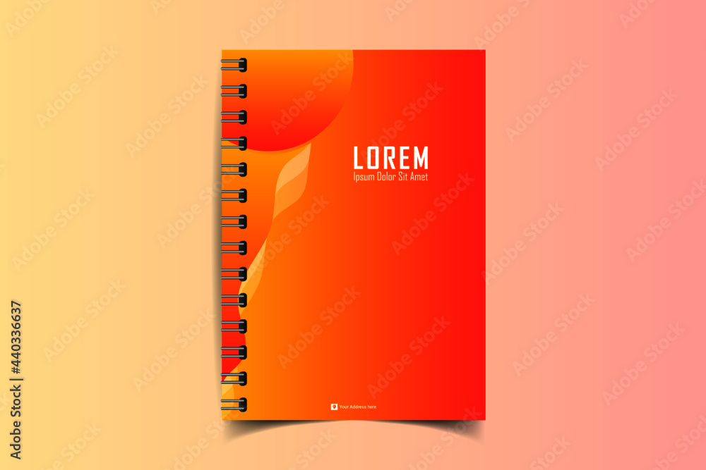 Notebook cover template. Notepad Cover and page of the annual report ...