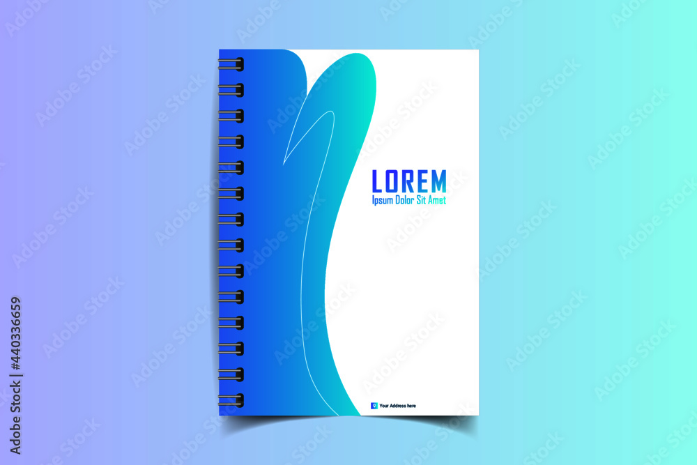 Notebook cover template. Notepad Cover and page of the annual report ...