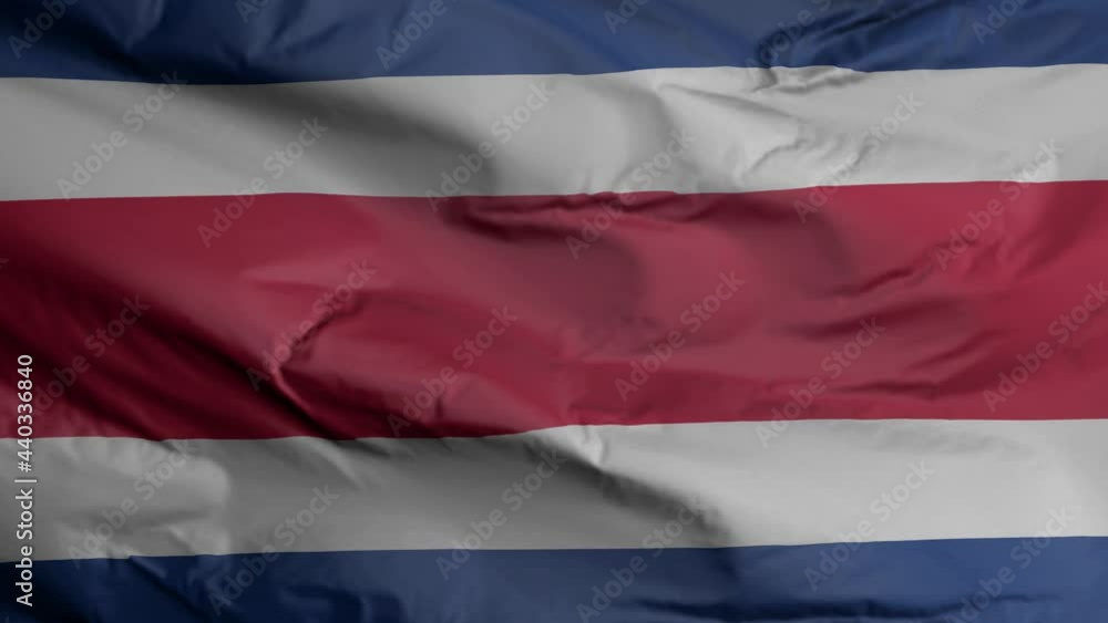 Costa Rica flag seamless closeup waving animation. Costa Rica ...