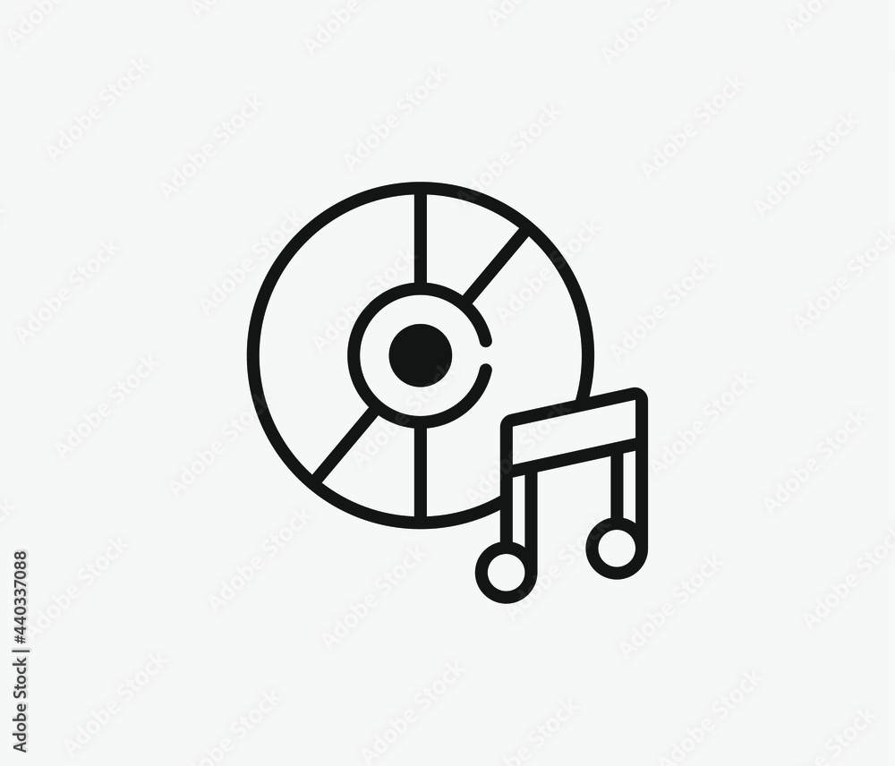 Cd vector icon. Editable stroke. Symbol in Line Art Style for Design ...