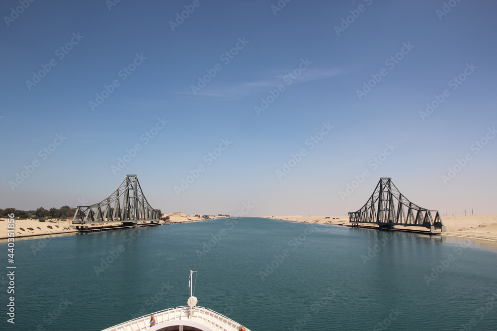 El Ferdan railway swing bridge, Suez Canal, Egypt. Stock Photo | Adobe Stock