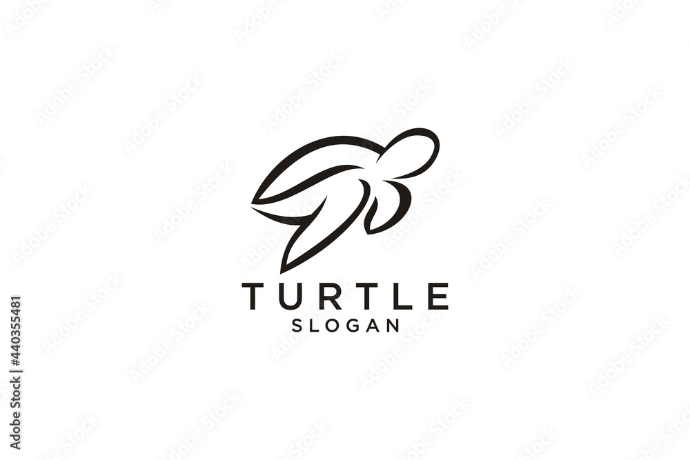 Sea turtle icon. Line, glyph and filled outline version, Turtle animal ...