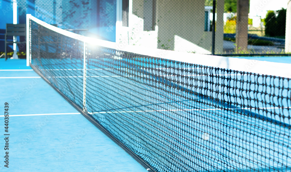tennis net in a tennis court Stock Photo | Adobe Stock